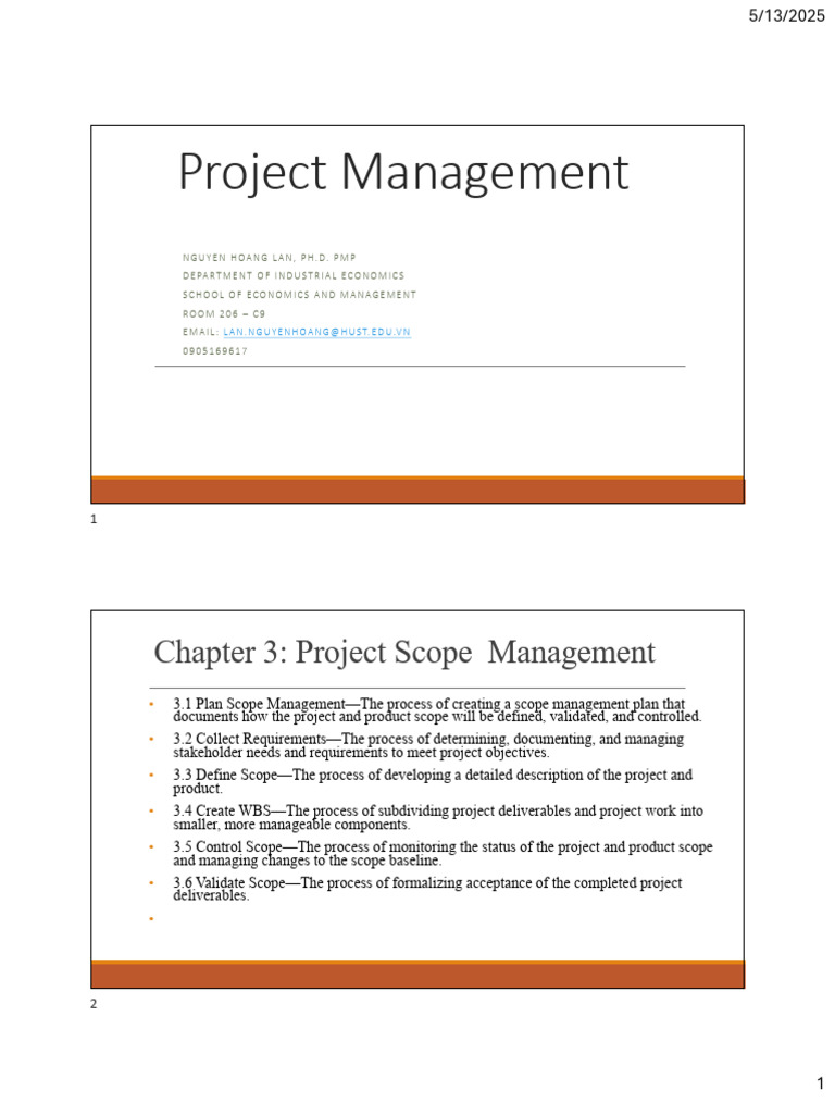 Project Scope Management Overview | PDF | Project Management | Systems ...