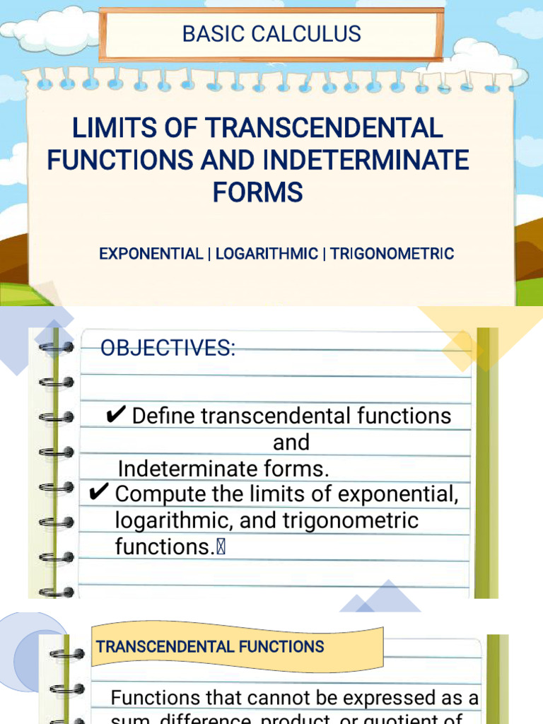 3.3 Limits of Transcendental Functions and Indeterminate Forms | PDF ...