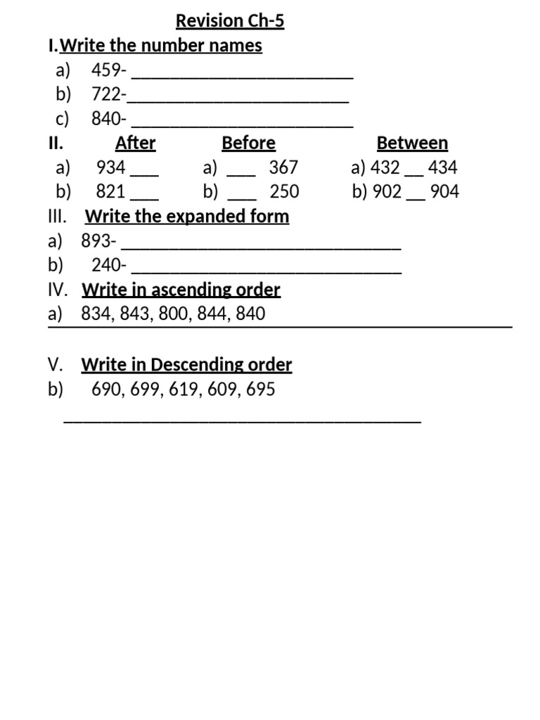 Maths Ch5 Worksheet | PDF