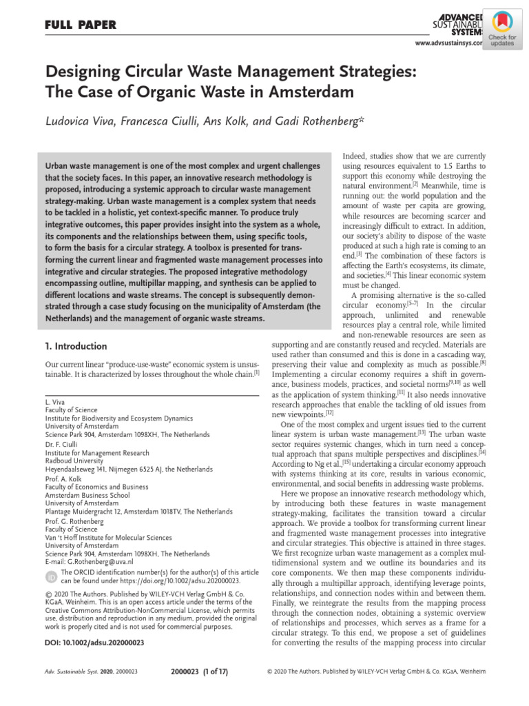 Designing Circular Waste Management Strategies The | PDF | System ...