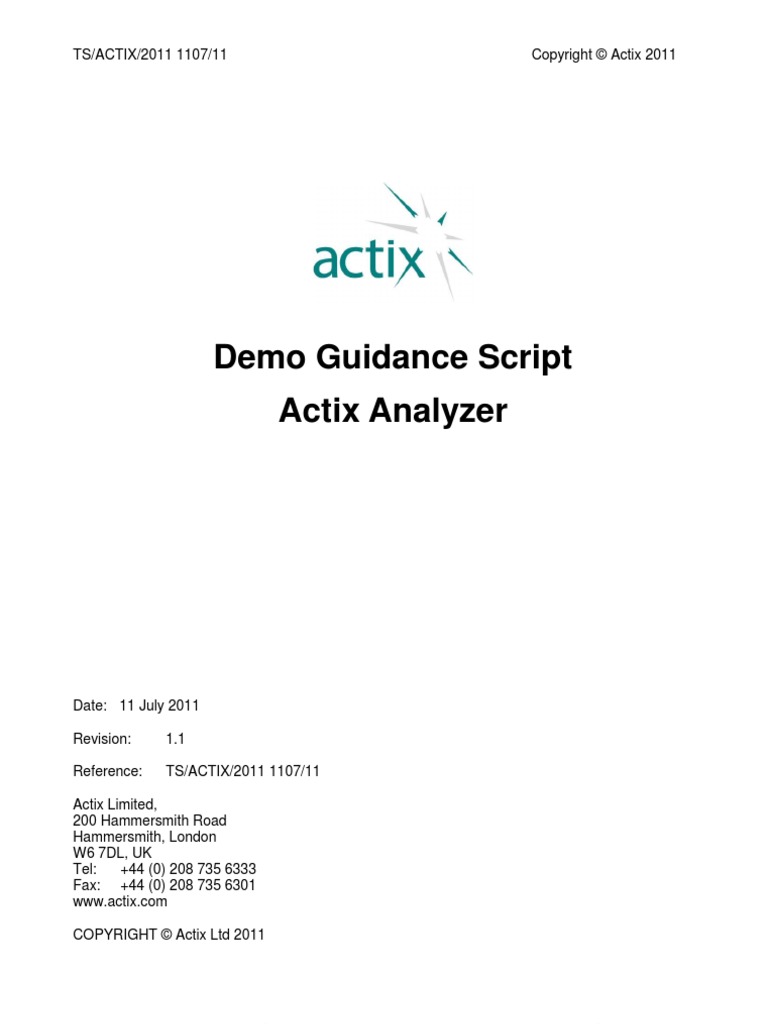 Instructions For Actix Analyzer Demonstration | PDF | Software | Digital Technology