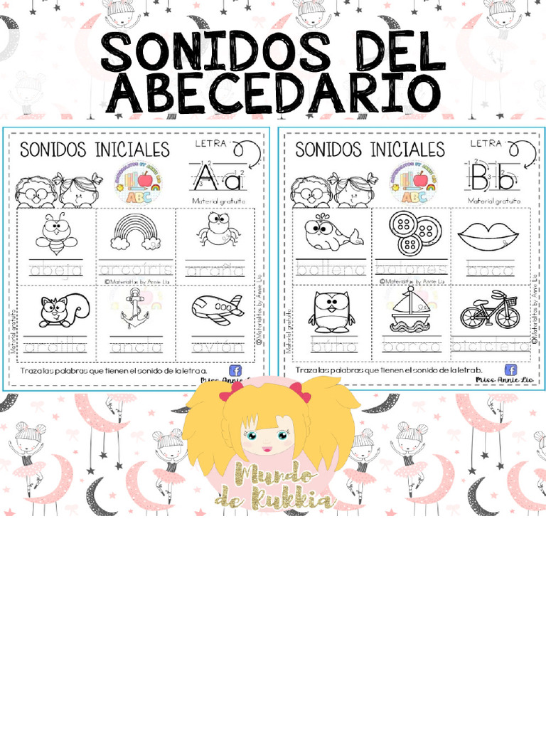 Sonidos Iniciales Del Abecedario Recopilado Por Mundo de Rukk... | PDF
