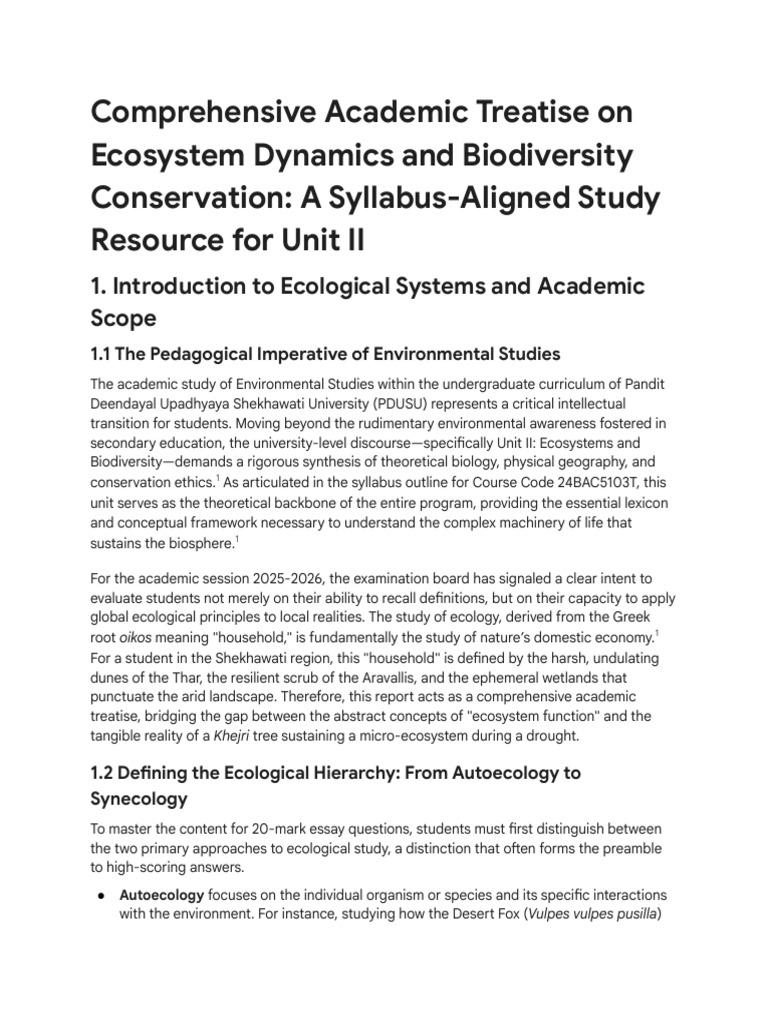 Ecosystem Dynamics & Biodiversity Study Guide | PDF | Ecosystem | Soil