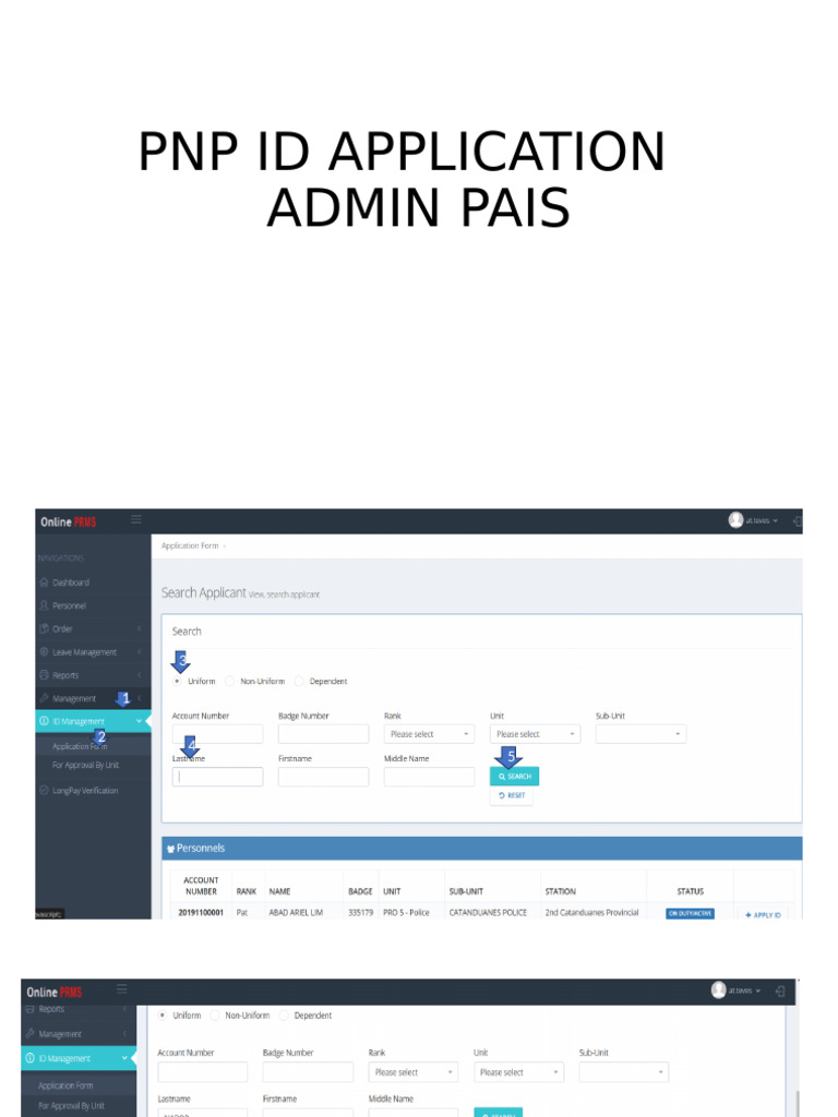 PNP Id Application | PDF