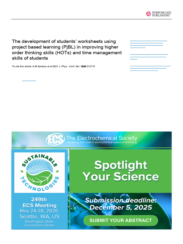 Santoso 2021 J. Phys. Conf. Ser. 1806 012173 | PDF | Thought | Expert