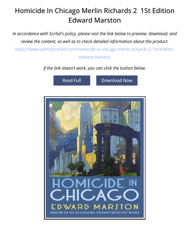 Homicide in Chicago Merlin Richards 2 1st Edition Edward Marston | PDF