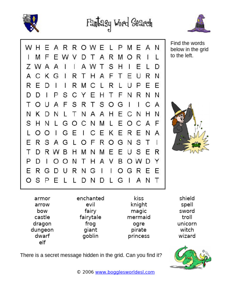 Fantasy Word Search Puzzle | PDF
