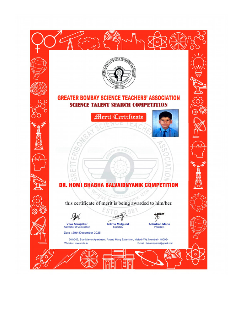 Kumar Nandedkar Selected for 2025-26 Practical Round | PDF