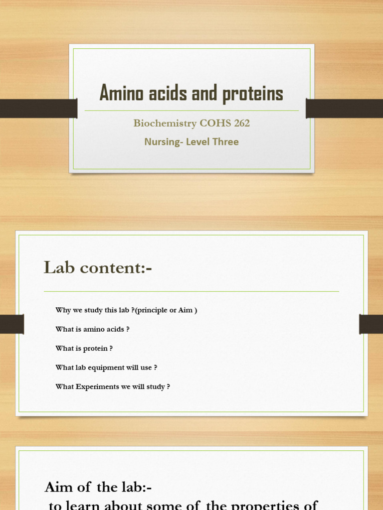 Amino Acids and Proteins Lab 3 | PDF | Amino Acid | Precipitation ...