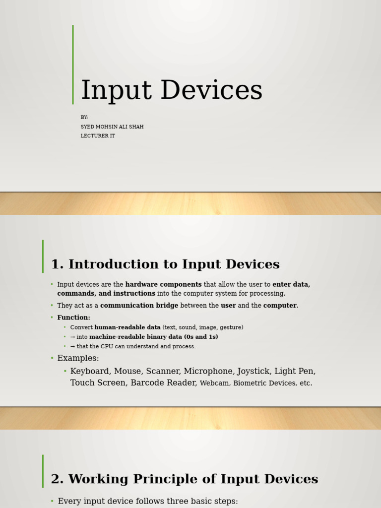 Overview of Computer Input Devices | PDF | Computer Keyboard | Touchscreen