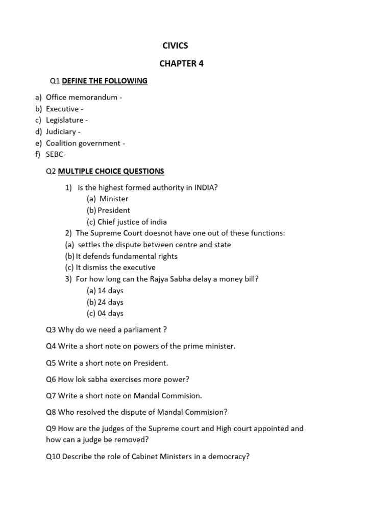 civics ch 4 | PDF