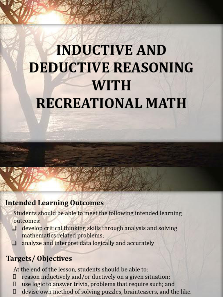 Inductive & Deductive Reasoning in Math | PDF | If And Only If ...