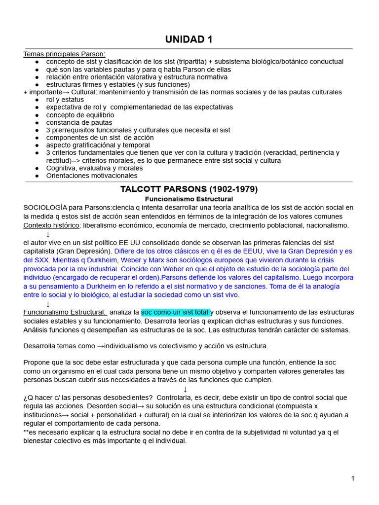 Resumen Sociologia (1) | PDF | Emile Durkheim | Sociología