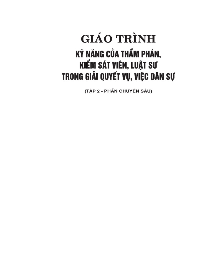 PDF-Giao Trinh Vu Viec Dan Su - T2 7-5-2020 | PDF