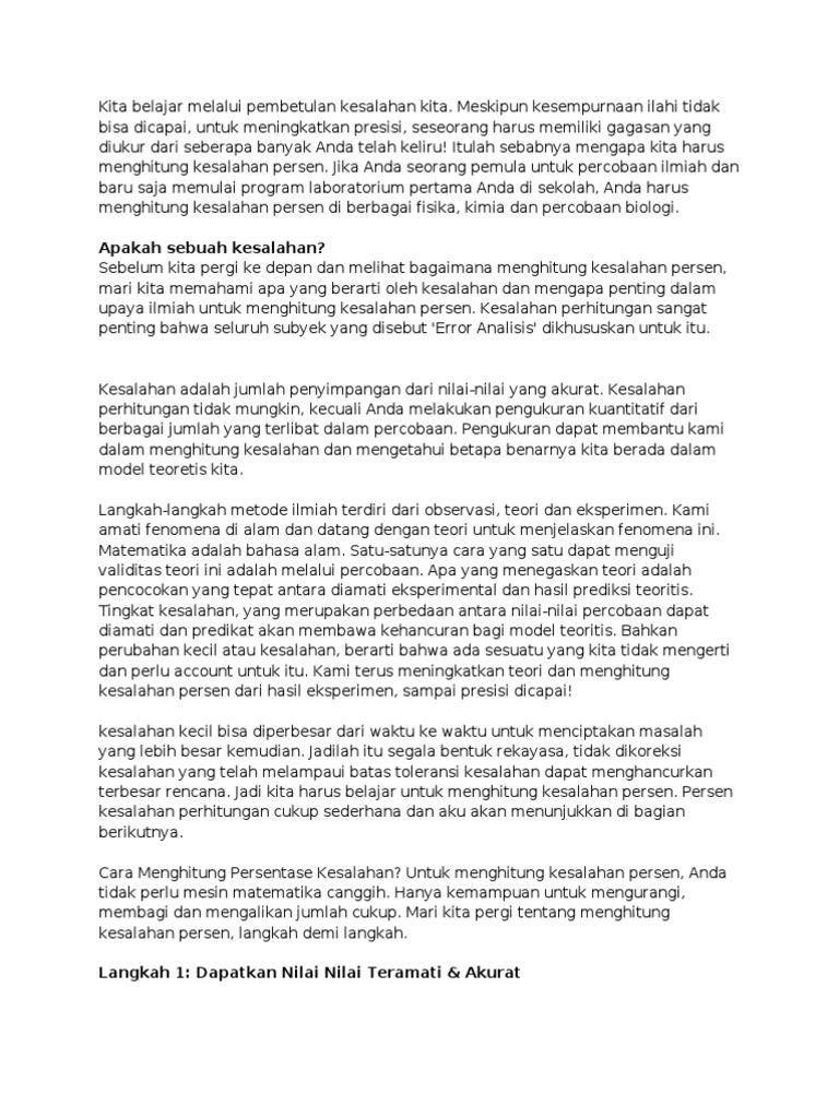 Relative Error | PDF | Karier & Perkembangan