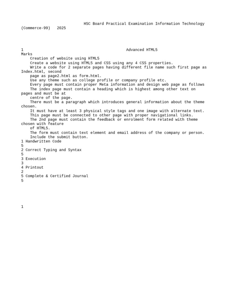 819096219 12 IT Commerce Practical Slips 2025 | PDF | Html Element ...