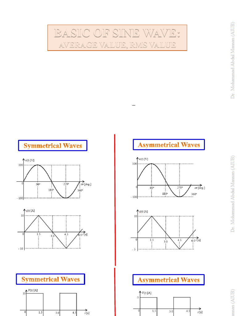 Average and RMS Values of Sine Waves | PDF | Root Mean Square | Electricity