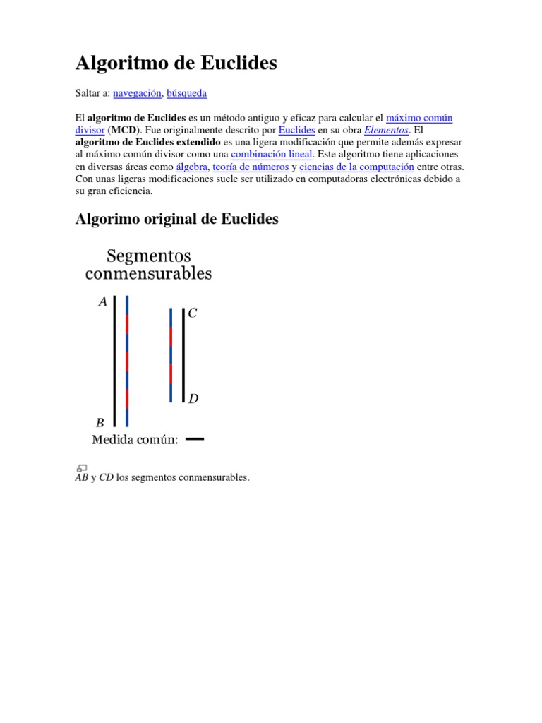 Algoritmo de Euclides | Algoritmos | División (Matemáticas)
