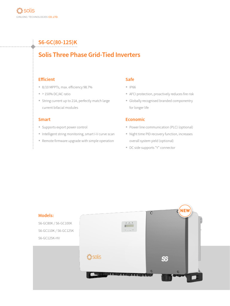 On Grid-Solis Datasheet S6-GC(80-125)K Global V2,5 202409 | PDF ...
