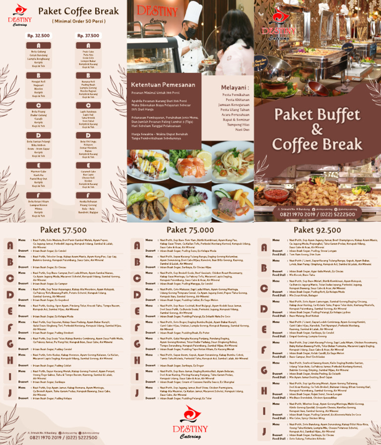 New Paket Buffet & Snack Destiny Catering 2025 (Rev. 2) | PDF