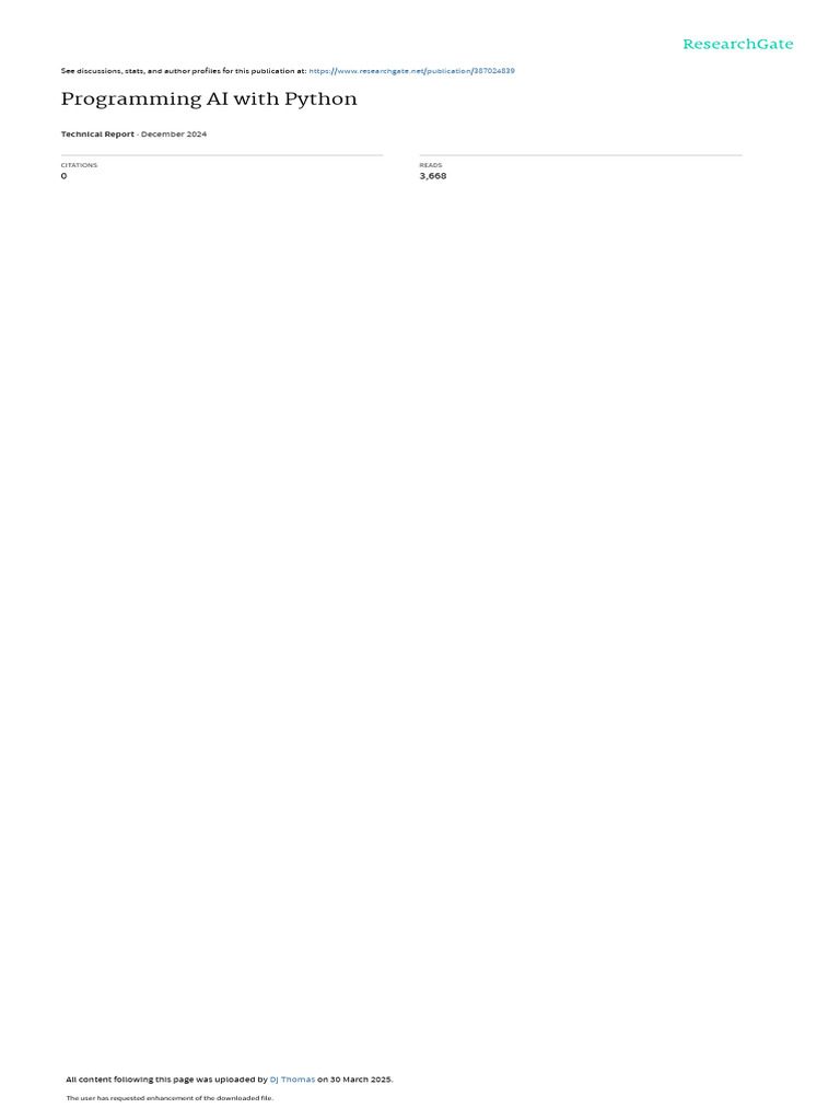 PythonAI | PDF | Machine Learning | Artificial Intelligence