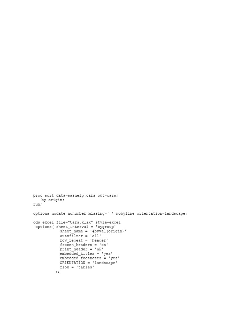 Improving Listing Generation With ODS EXCEL | PDF | Microsoft Excel ...