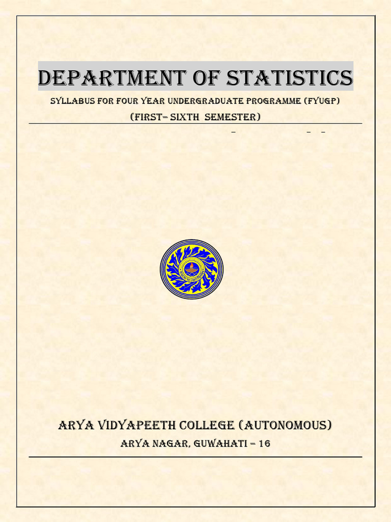 statistics syllabus for Undergraduate | PDF | Sampling (Statistics ...