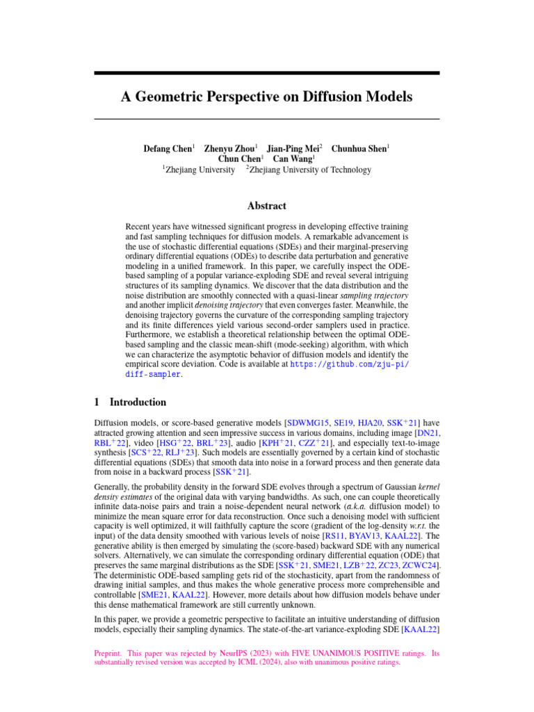 Geometric Insights into Diffusion Models | PDF | Stochastic ...