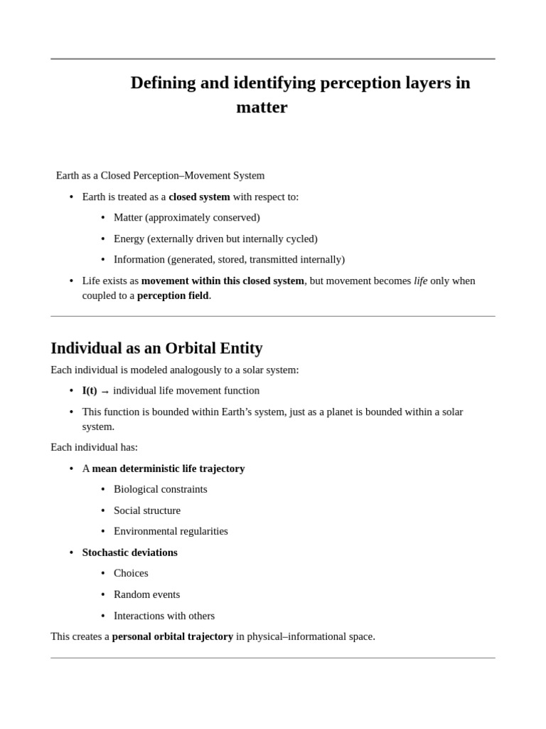 Defining and Identifying Perception Layers in Matter | PDF ...