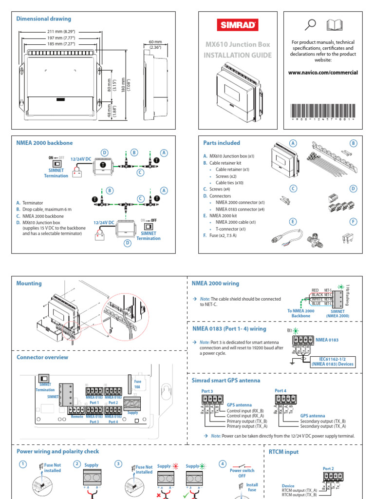 MX610 Junction Box Installation Guide | PDF | Power Supply | Electronic ...