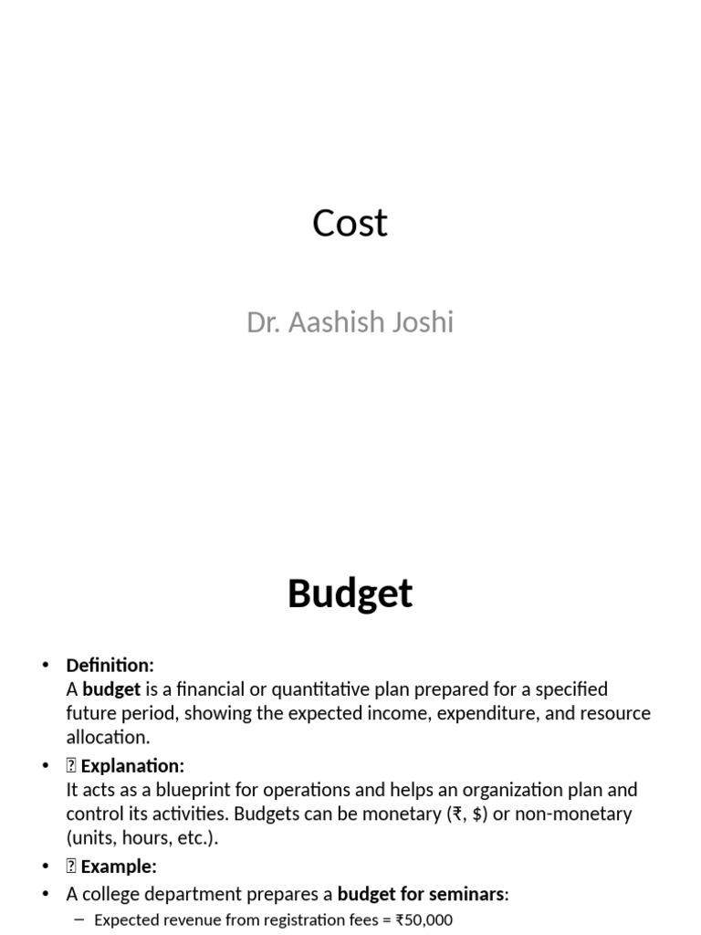 Cost | PDF | Budget | Economies
