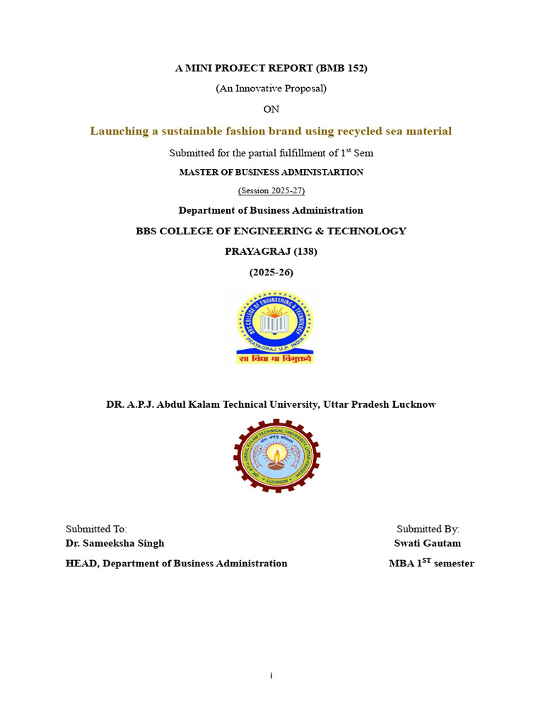 A MINI PROJECT REPORT Swati Gautam | PDF | Sustainability | Recycling