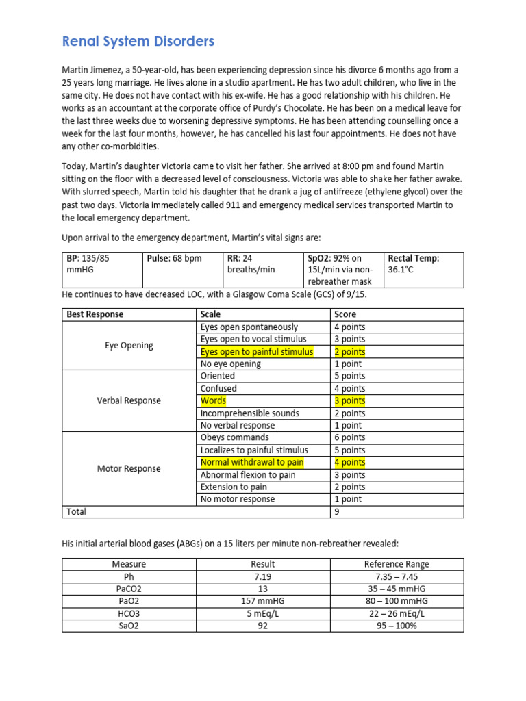Martin Jimenez Case Study (AKI) | PDF | Diseases And Disorders | Physiology