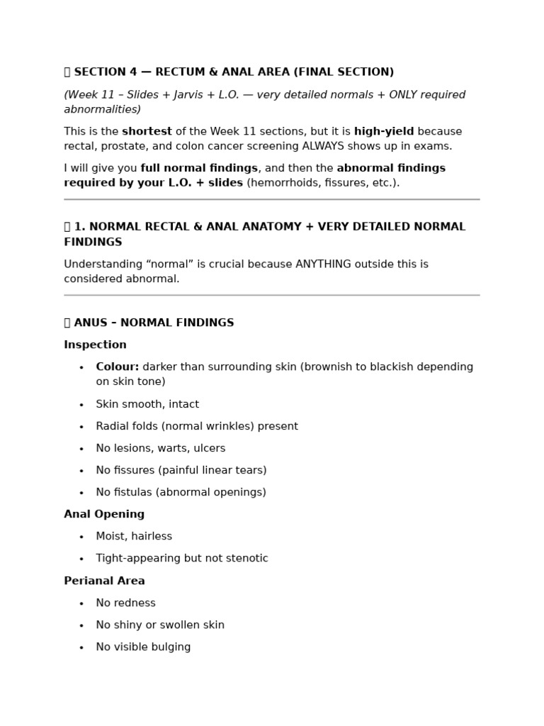 Rectal Exam: Normal & Abnormal Findings | PDF | Hemorrhoid | Rectum