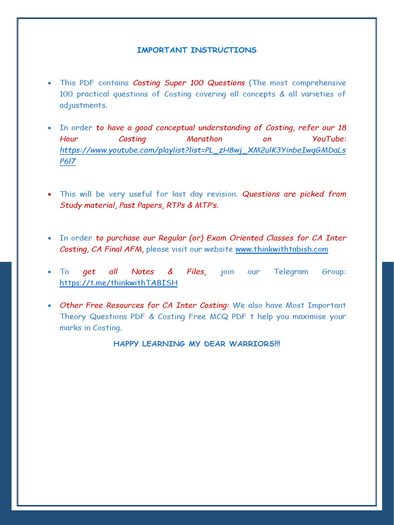 Super 100 Questions Sep 25 & Onwards | PDF | Cost Of Living | Overtime