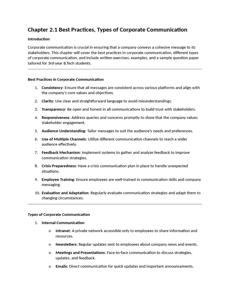 Corporate Communication Best Practices Guide | PDF | Communication ...