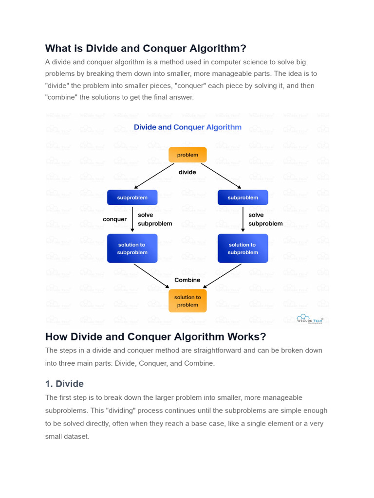 Understanding Divide and Conquer Algorithm | PDF | Computing ...