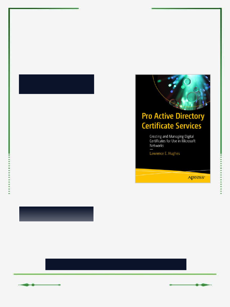 Pro Active Directory Certificate Services: Creating and Managing ...