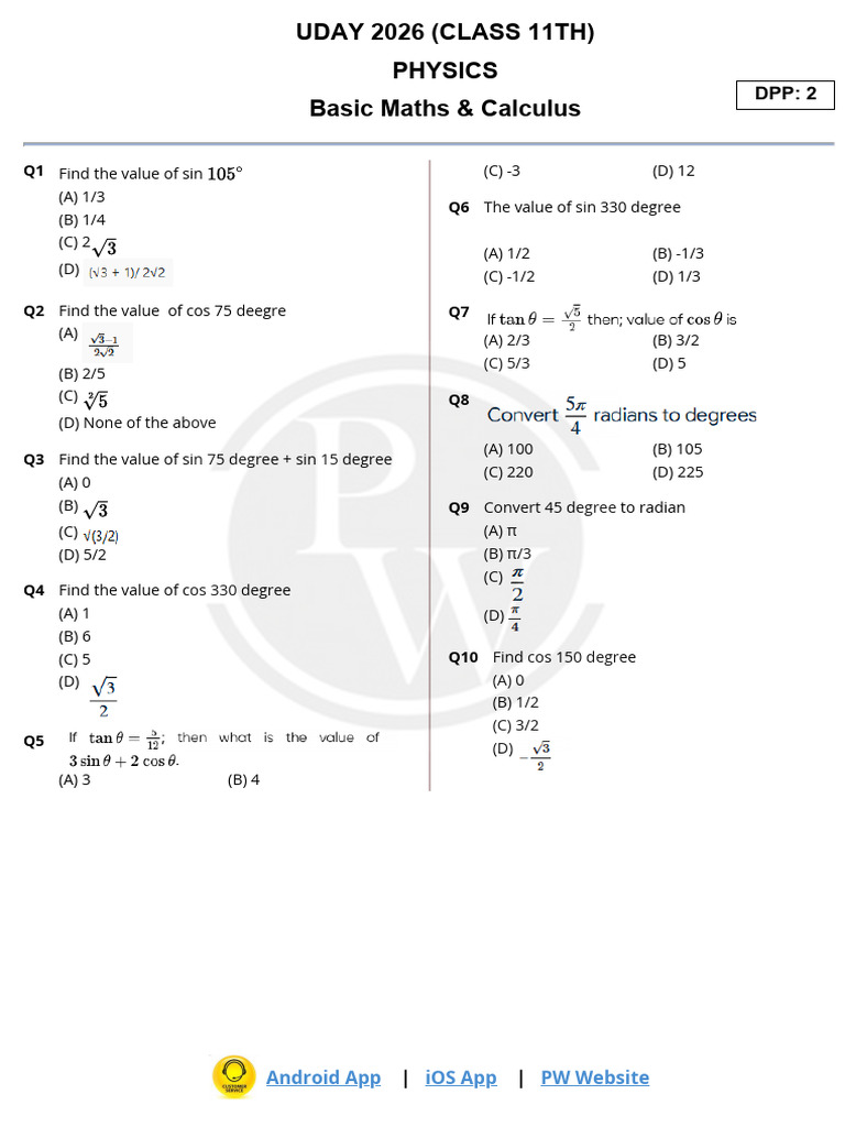 Basic Math and Calculus 2dpp | PDF | Mobile Software