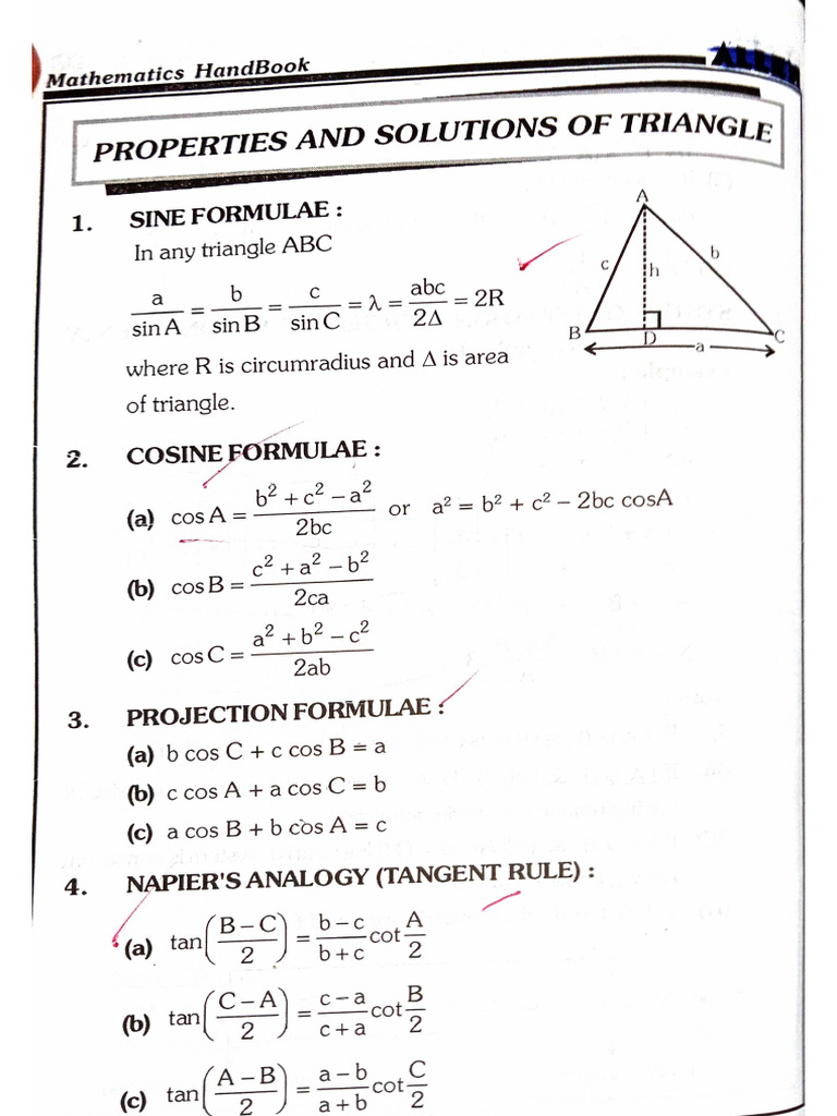 Solutions of Triangle? Kota Formula Book l Jee Mains Special l Jee ...