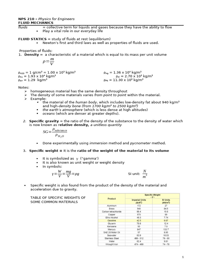 Fluid Mechanics Concepts for Engineers | PDF | Pressure | Shear Stress