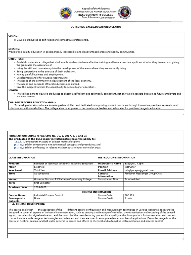MC-MATH-6-CALCULUS1-OBE-Course-Syllabus | PDF | Function (Mathematics ...