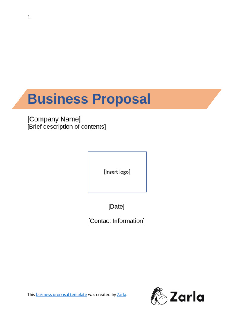 Zarla Business Proposal Template 20231006 | PDF | Payments | Pricing