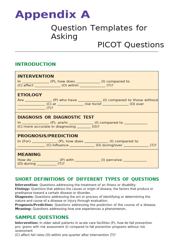 Appendix_A_Question_Templates_for_Asking (2) (1) | PDF | Medical ...