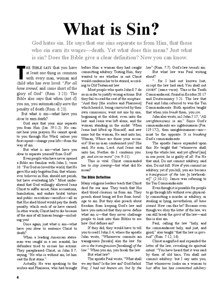 What Is Sin | Download Free PDF | Sin | Ten Commandments