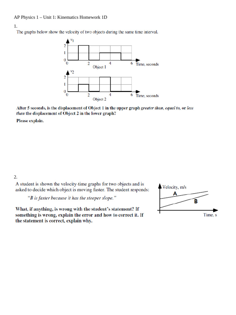 HW - Kinematics | PDF