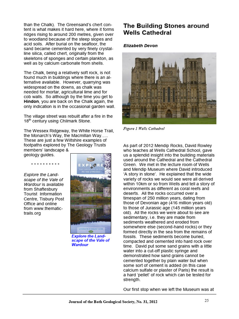 The Building Stones around Wells Cathedral - Elizabeth Devon | PDF ...