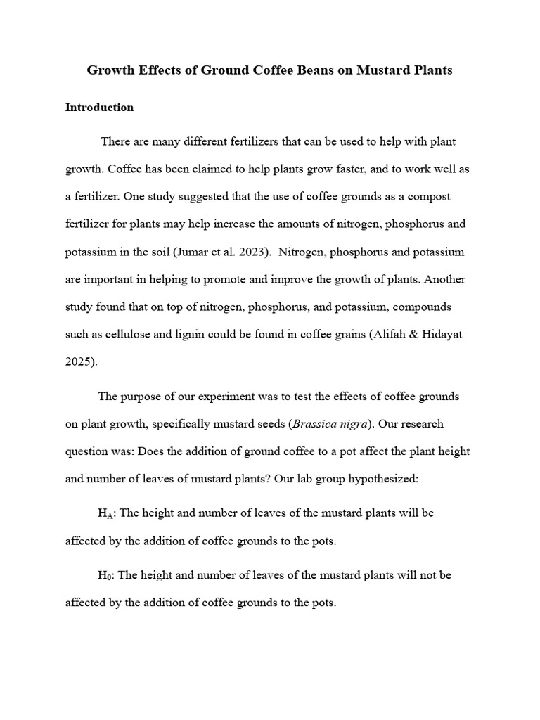 Homework 8 Lab Report Analysis | PDF | Coffee | Fertilizer