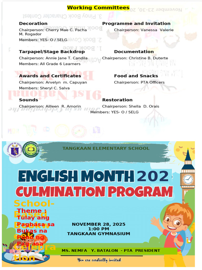 English Month Culmination Program 2024 (1) | PDF