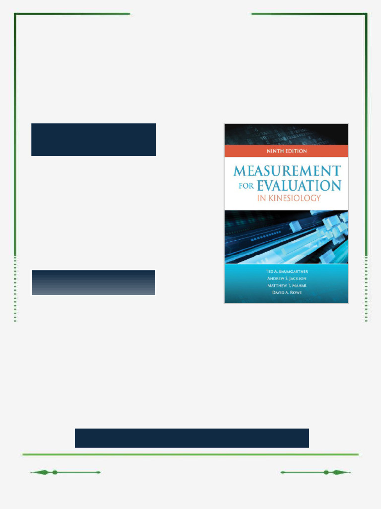 Measurement for Evaluation in Kinesiology Matthew Mahar ebook annotated ...